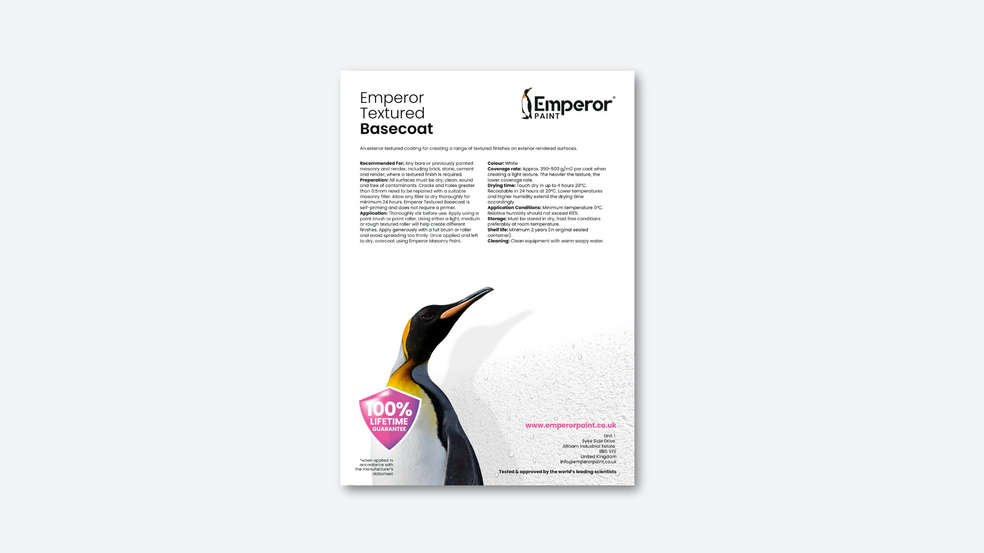 Emperor Textured Basecoat Product Datasheet | Emperor Paint